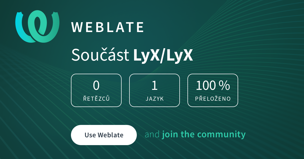 LyX/LyX — Czech @ Weblate de Softcatalà